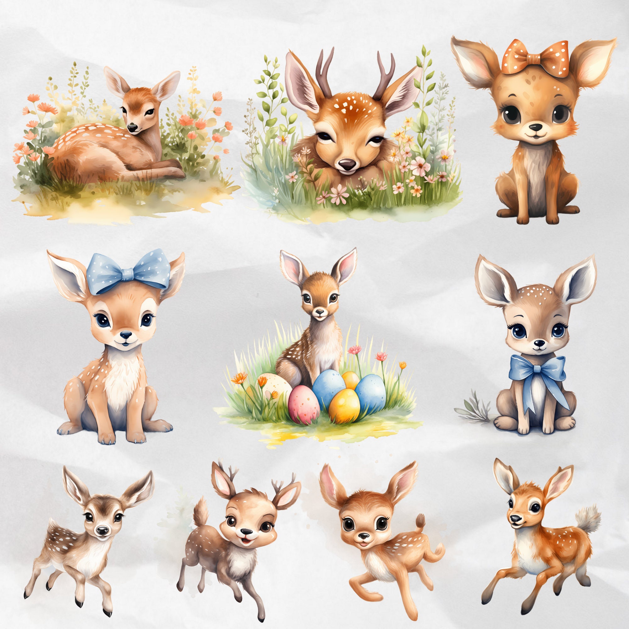 Cute Watercolor Deer Clipart PNG Watercolor Woodland Deer Clipart ...