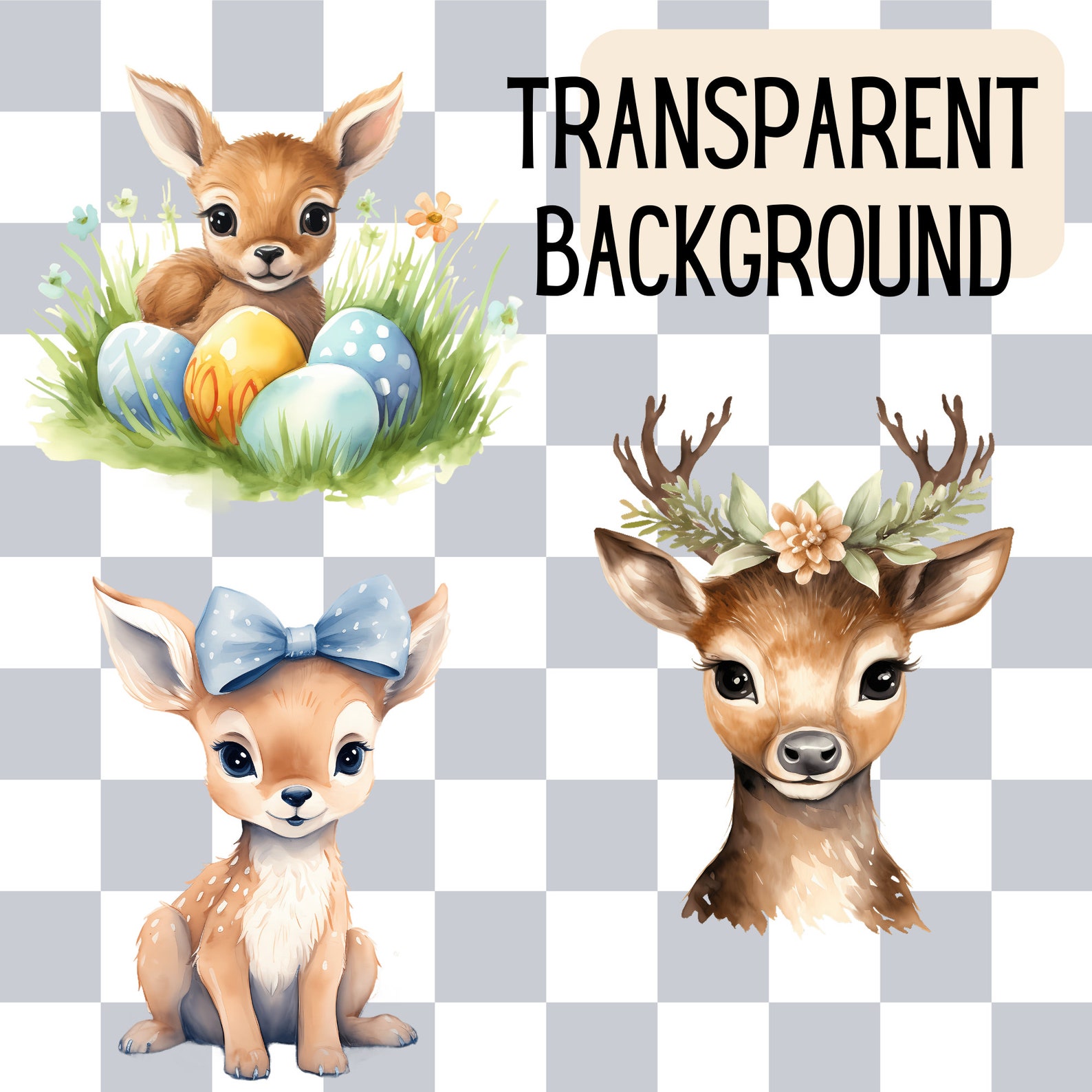 Cute Watercolor Deer Clipart PNG Watercolor Woodland Deer Clipart ...