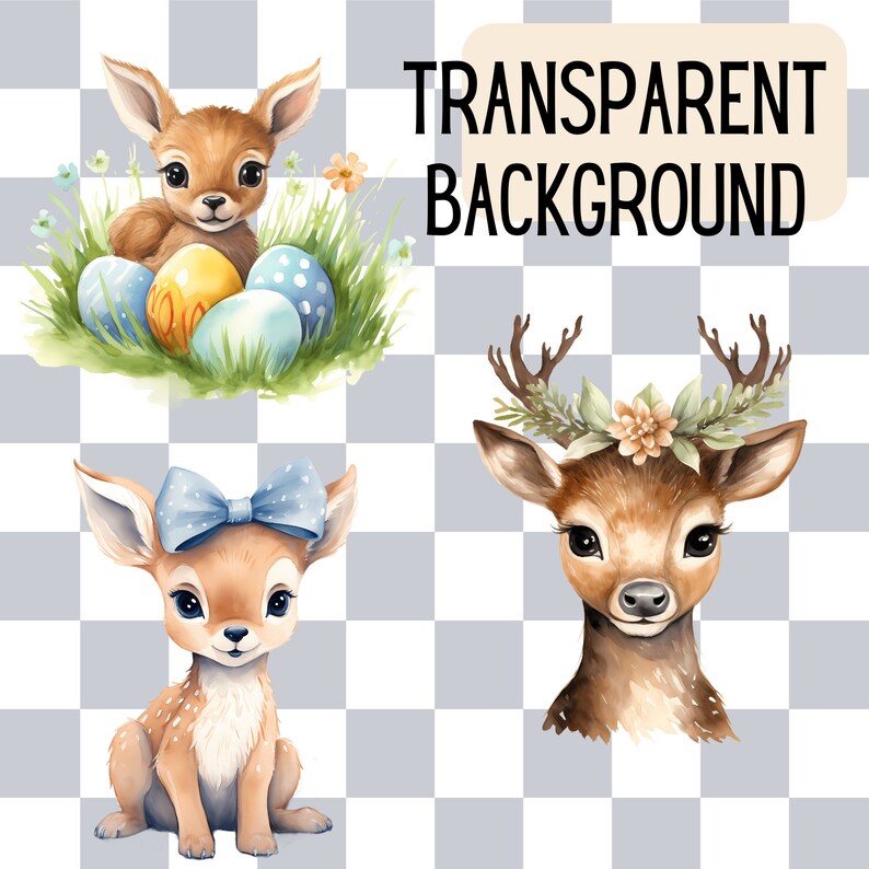 Cute Watercolor Deer Clipart PNG Watercolor Woodland Deer Clipart ...