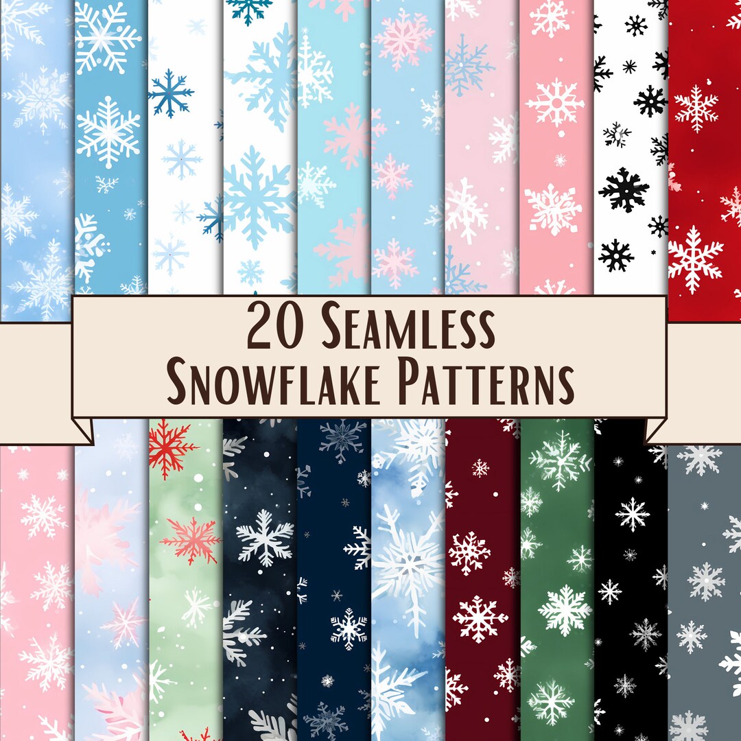 20 Winter Snowflake Digital Pattern Seamless Winter Patterns ...