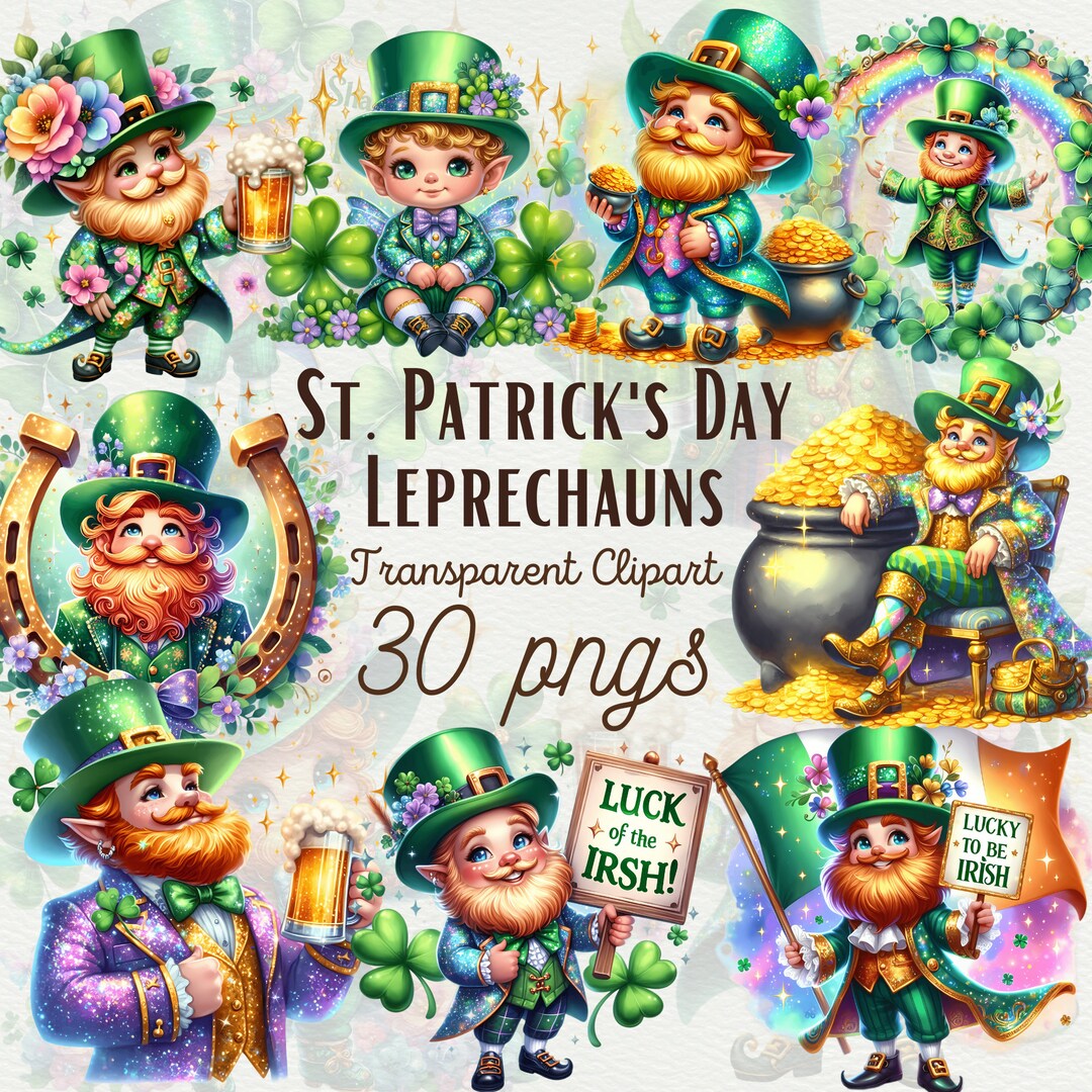Watercolor Leprechaun Clipart St Patricks Day Clipart Festive PNG ...