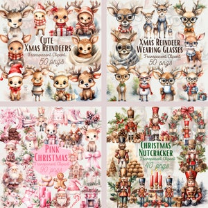 Huge 1300+ Watercolor Christmas Clipart Bundle Christmas Clipart Winter ...
