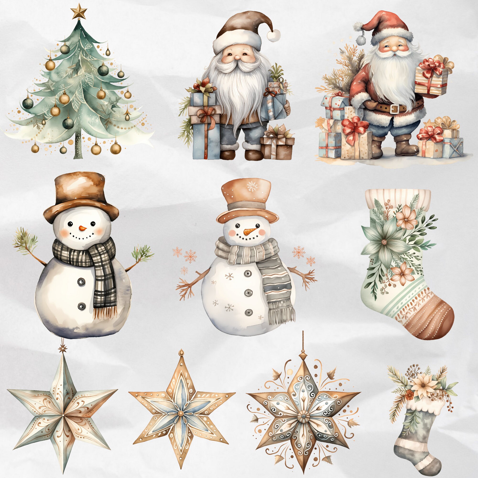 Boho Cozy Christmas Clipart Boho Christmas Clipart Boho Ornaments ...