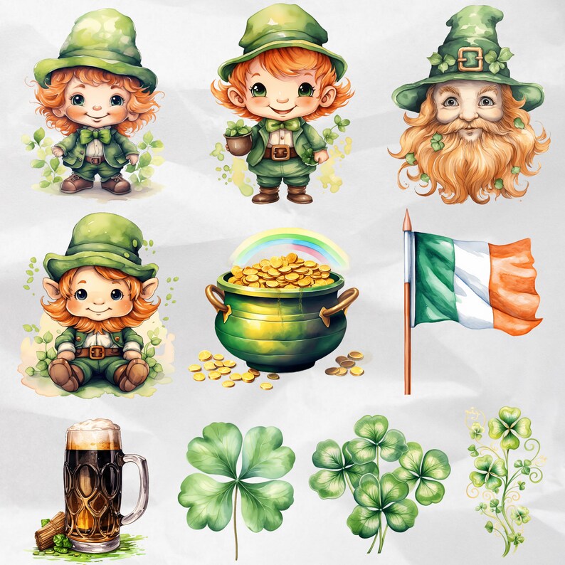Watercolor Leprechaun PNG Clipart Printable Leprechaun DIY Leprechaun ...