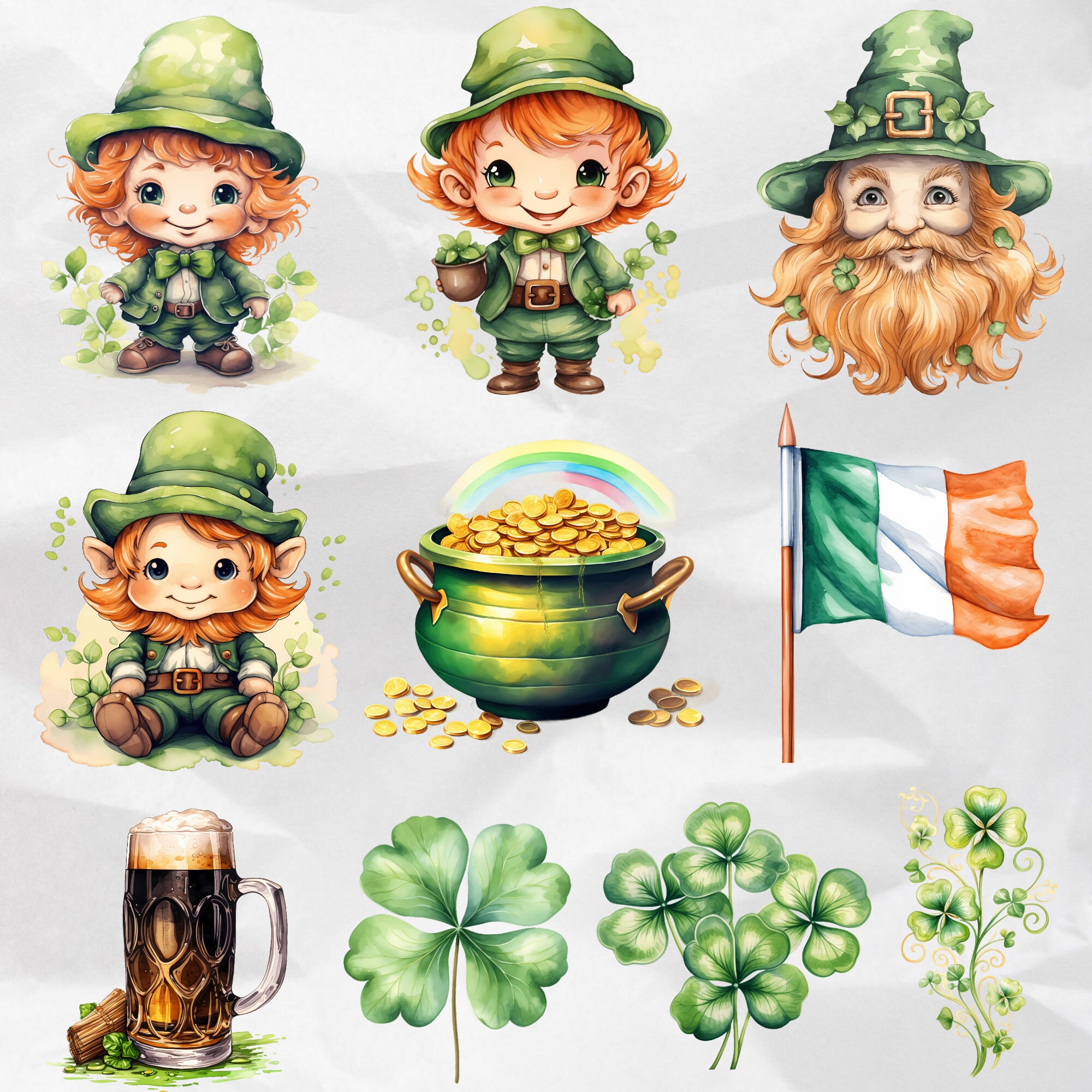 Watercolor Leprechaun PNG Clipart Printable Leprechaun DIY Leprechaun ...