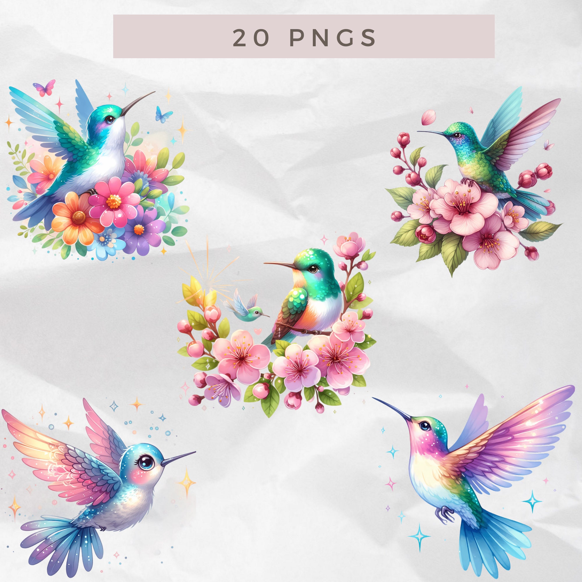 Watercolor Hummingbird Clipart Hummingbird PNG Floral Bird Clipart ...