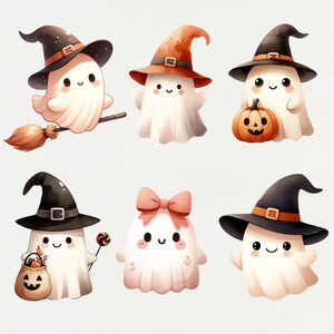 Cute Ghost Halloween PNG Bundle Cute Boho Ghost Clipart Spooky ...