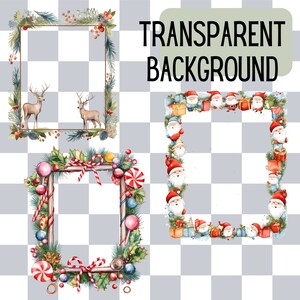 Watercolor Christmas Border Clipart Winter Floral Frame PNG Watercolor ...