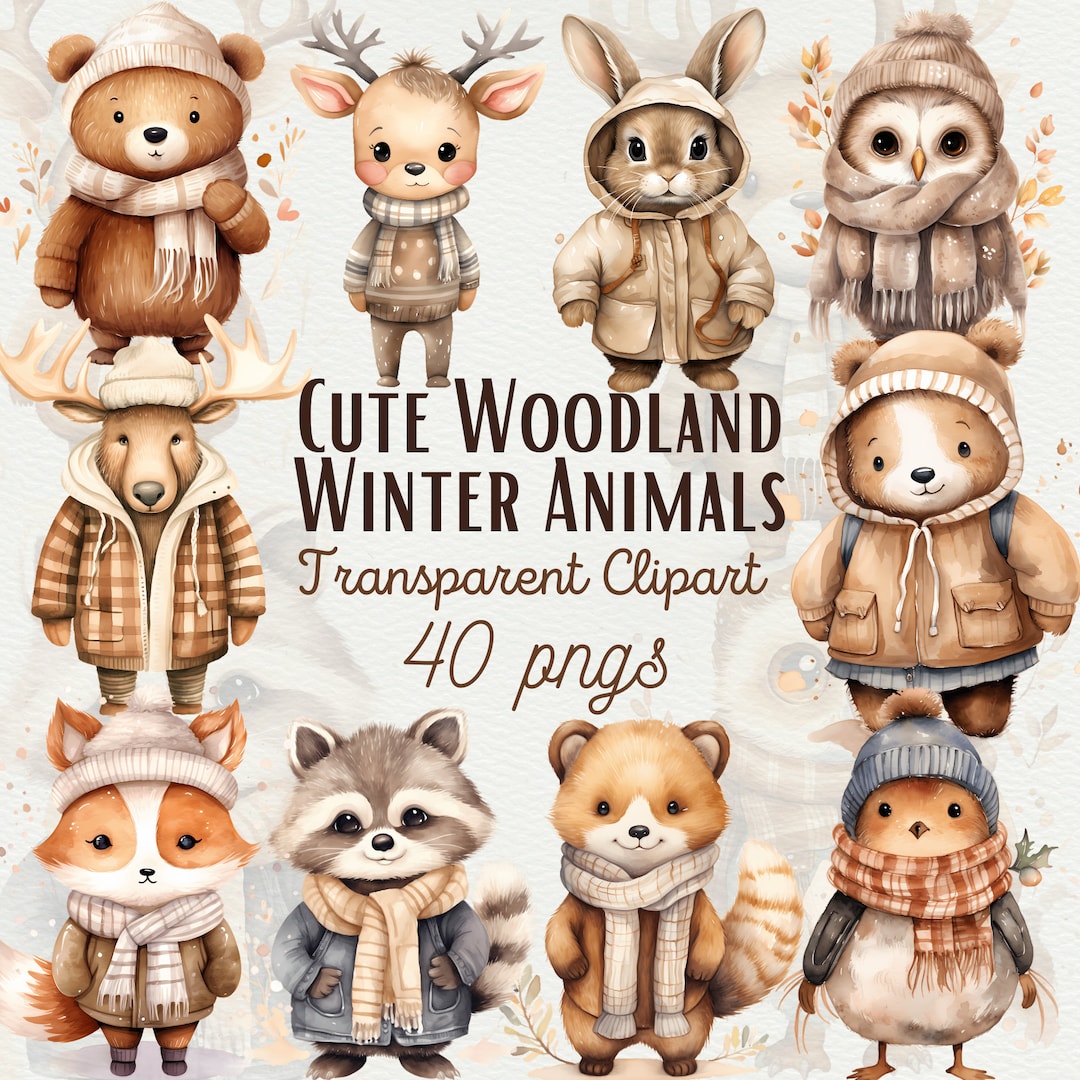 Watercolor Forest Animals Clipart With Woodland Animal Clipart Cozy ...