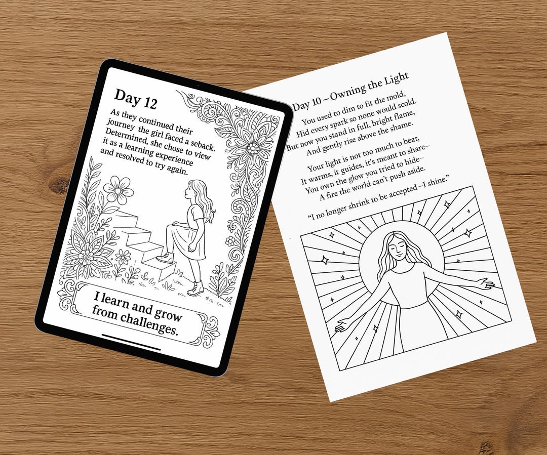 21 Day Printable Poetic Coloring Book – Affirmations & Self Discovery ...