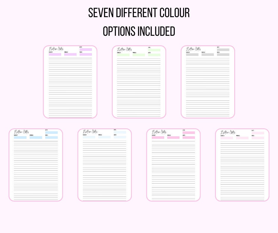 Student Notes Template - Etsy