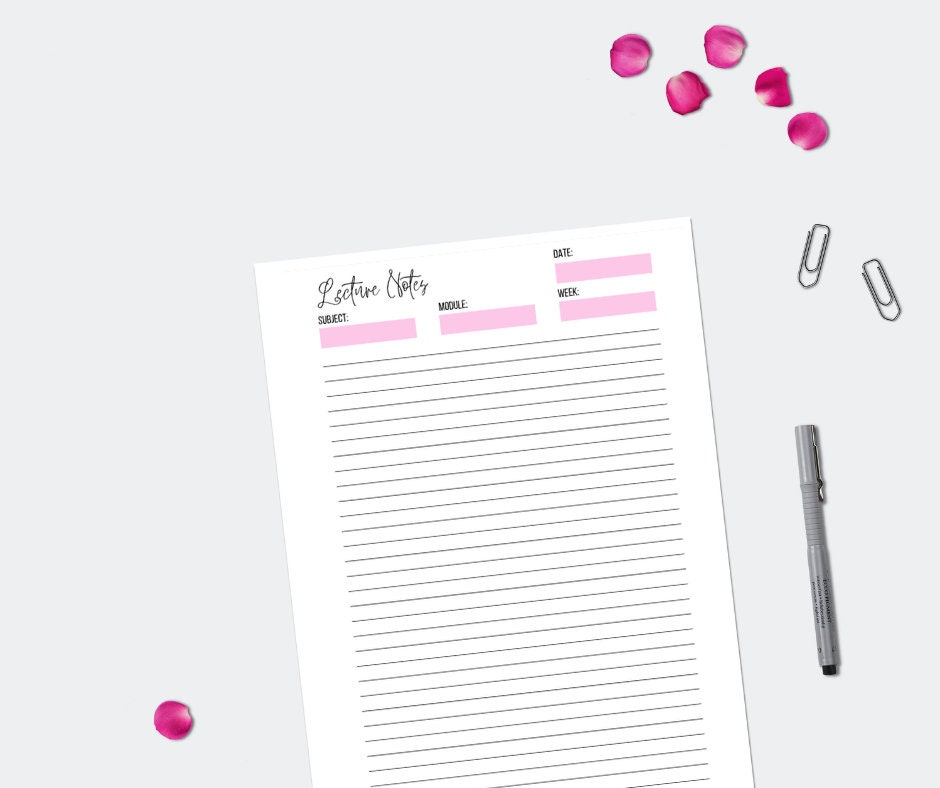 Student Notes Template - Etsy