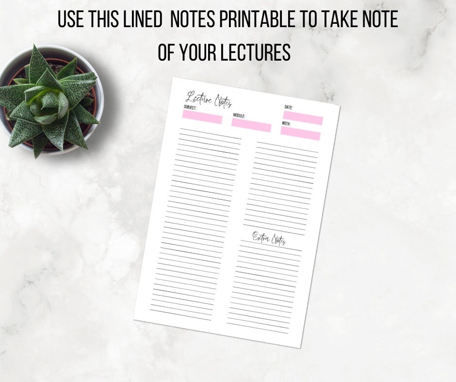 Student Notes Template - Etsy