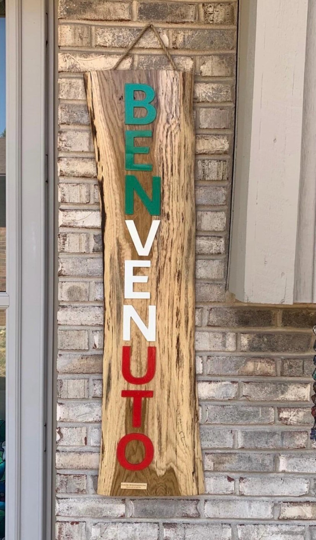 Handmade Oak BENVENUTO Italian Welcome Sign - Etsy