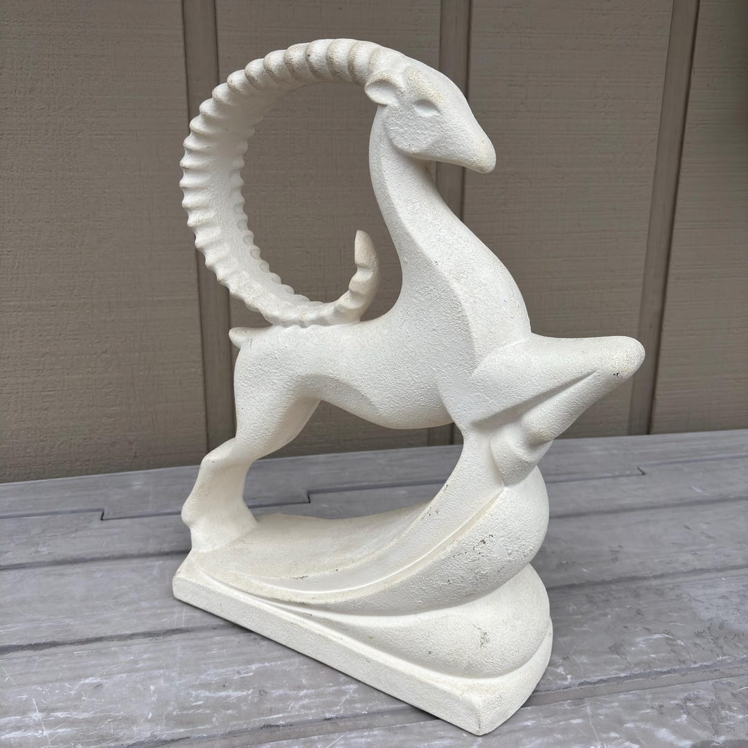 Mid-century Haeger Leaping Gazelle Textured Ceramic Figurine Statue 19 ...