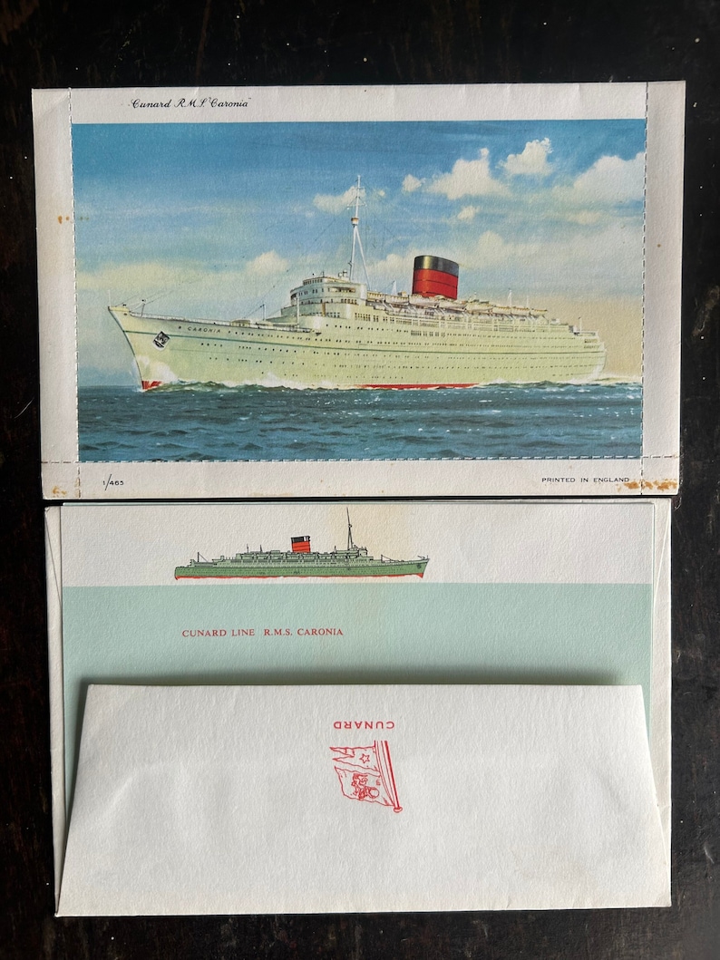 RMS Caronia Letter Card, Stationary Paper, Envelope - Etsy