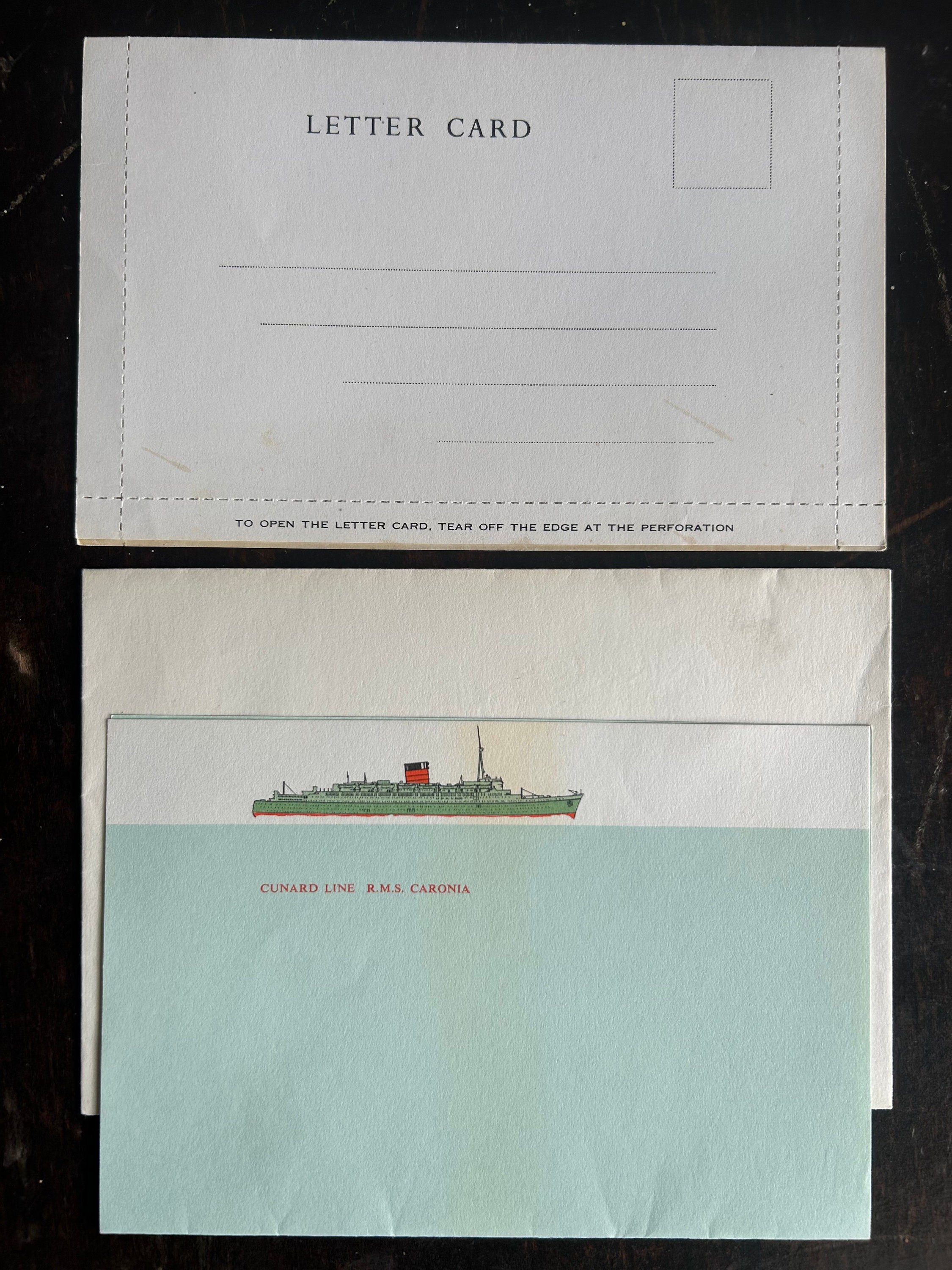 RMS Caronia Letter Card, Stationary Paper, Envelope - Etsy