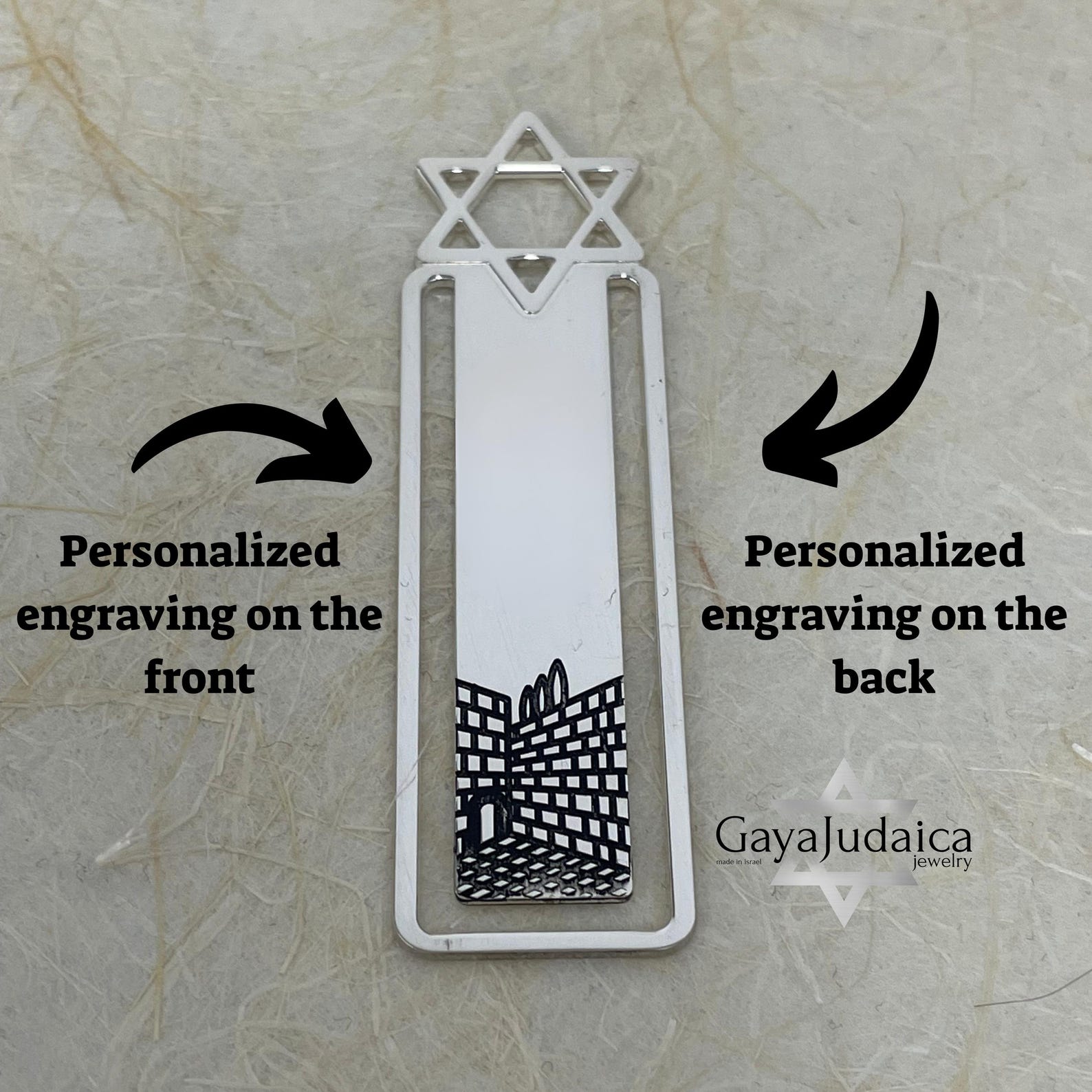 Star of David Bookmark: Sterling Silver Kotel Design, Jewish Gift - Etsy