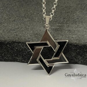 Large Star of David Necklace - Sterling Silver Magen David Pendant With ...