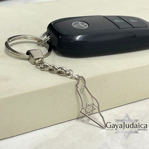 Israeli-made Hebrew Israel Map Keychain 925 Sterling Silver Pendant ...