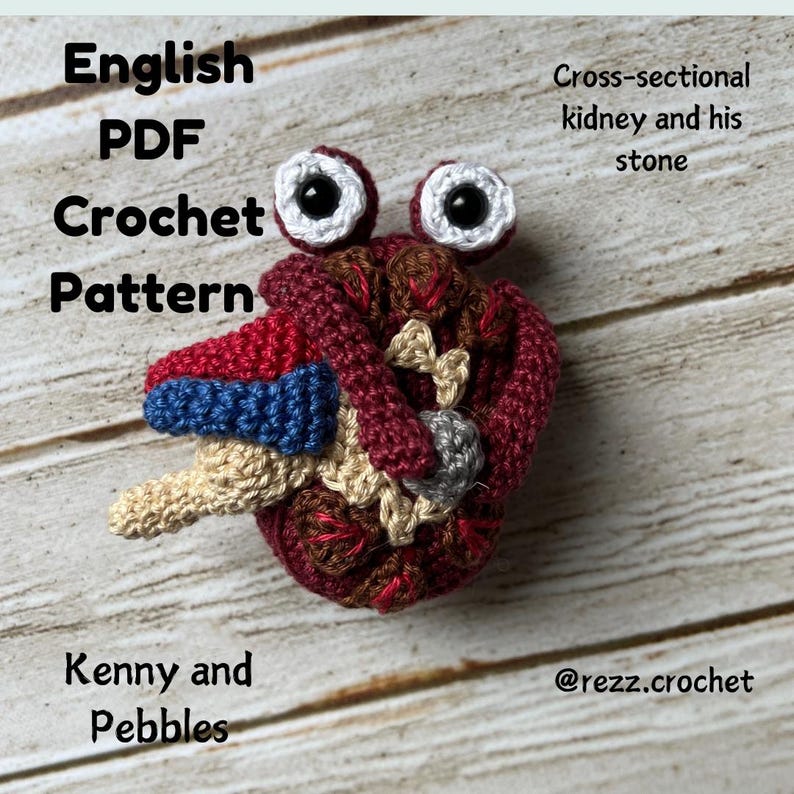Crochet Kidney & Stone Amigurumi Pattern: Anatomy Toy (PDF Pattern) - Etsy