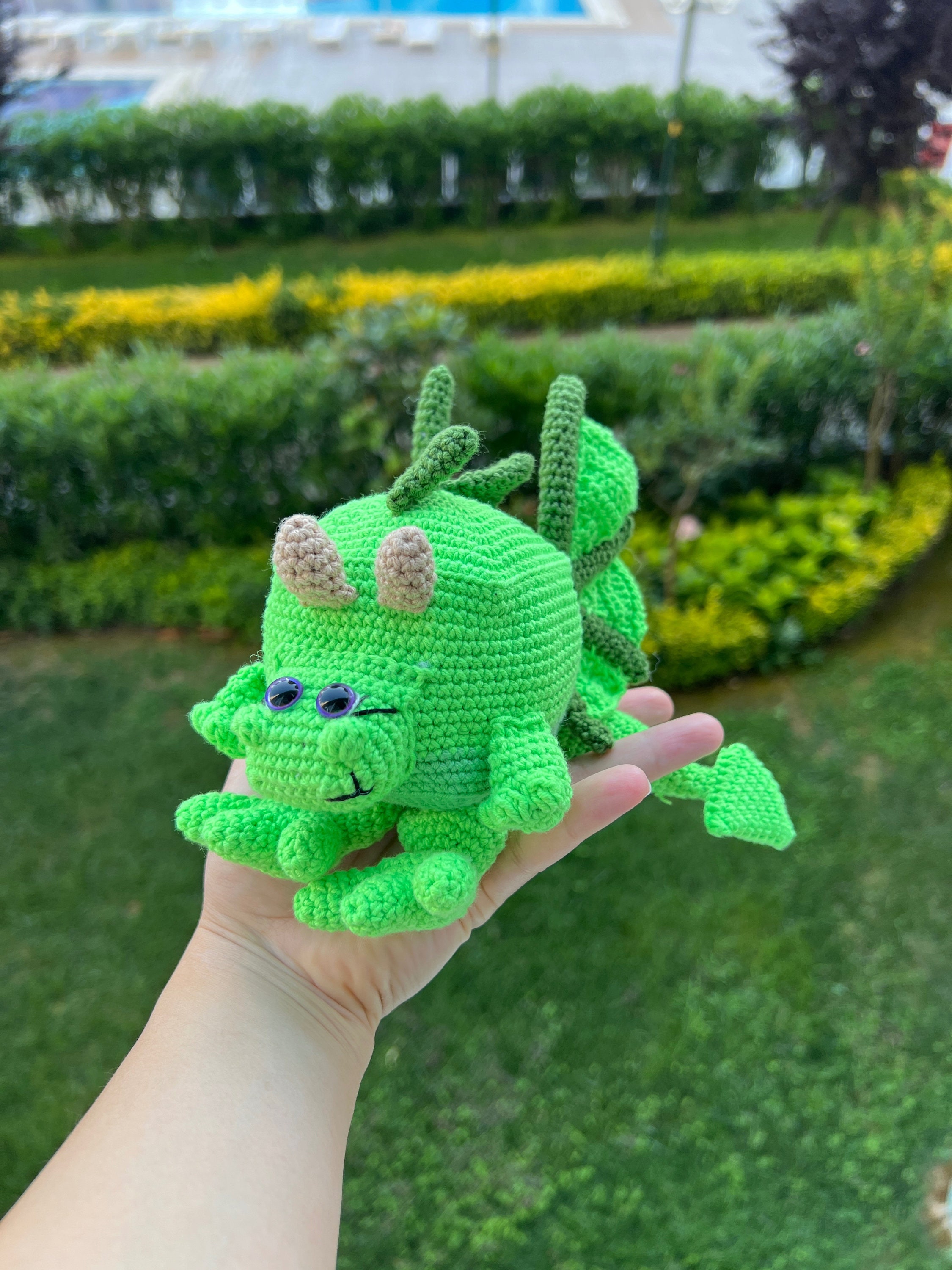 CROCHET PATTERN: Cute Cubical Dragon Dakota-english- Stuffed Amigurumi ...