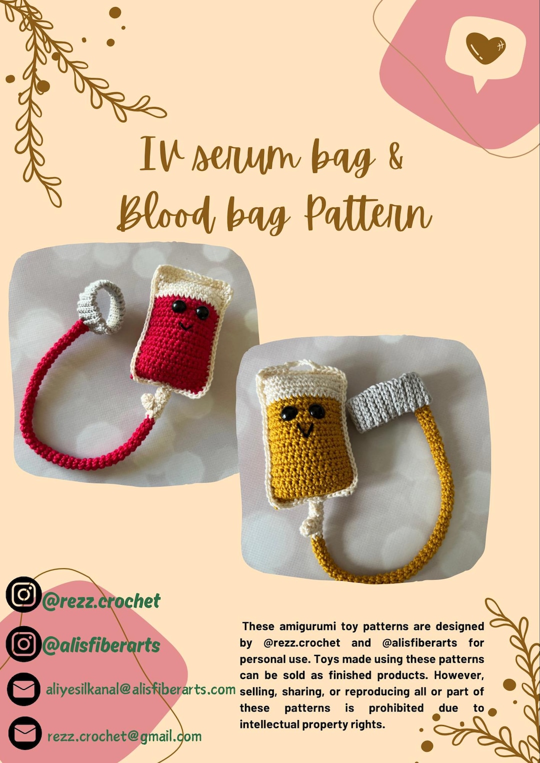 CROCHET PDF PATTERN: Iv Serum/ Blood Bag Amigurumi Surgical Tool ...