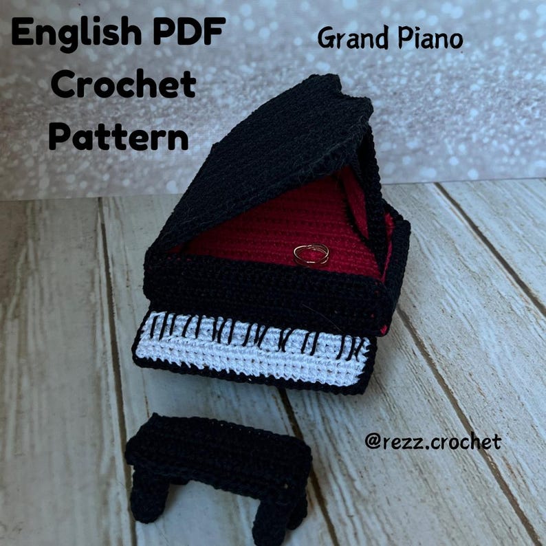 CROCHET PDF PATTERN: Grand Piano Box- Big Gallery Piano Can Be Used as ...