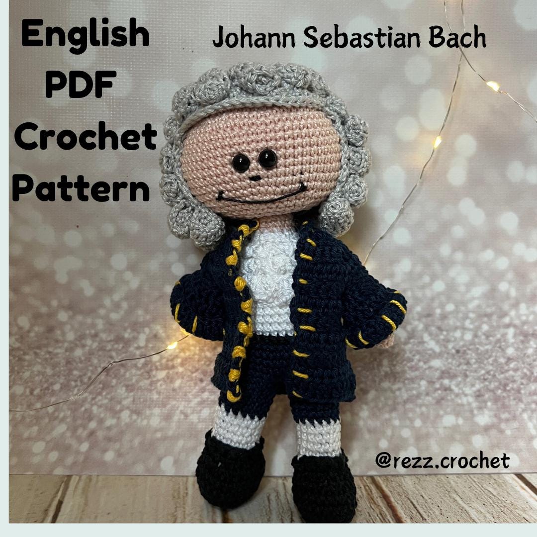 CROCHET PDF PATTERN: Johann Sebastian Bach Amigurumi Music Composer ...