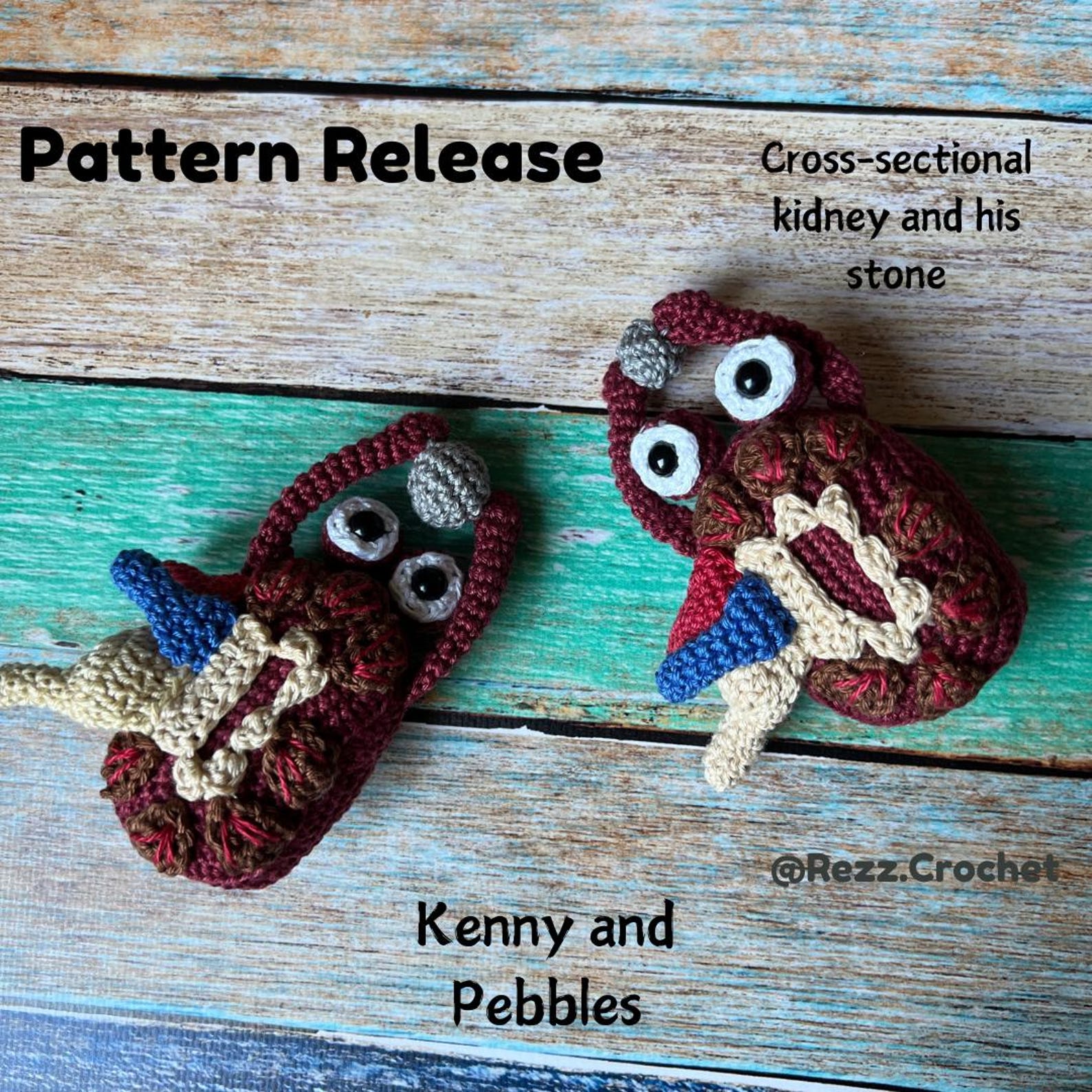 Crochet Kidney & Stone Amigurumi Pattern: Anatomy Toy (PDF Pattern) - Etsy