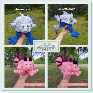 CROCHET PATTERN: Cute Cubical Dragon Dakota-english- Stuffed Amigurumi ...