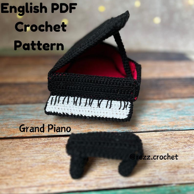 CROCHET PDF PATTERN: Grand Piano Box- Big Gallery Piano Can Be Used as ...