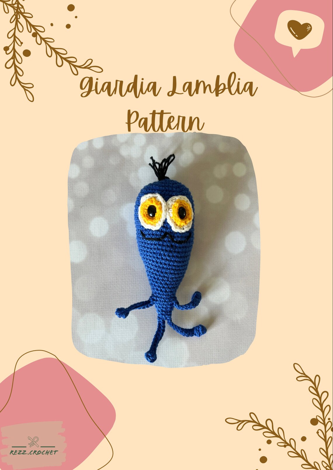 CROCHET PDF PATTERN: Giardia Lamblia Amigurumi Crochet Microbe Toy by ...
