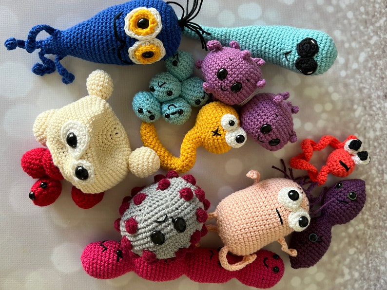 CROCHET Pdf PATTERN BUNDLE: Amigurumi Crochet Microbes by Rezz.crochet ...