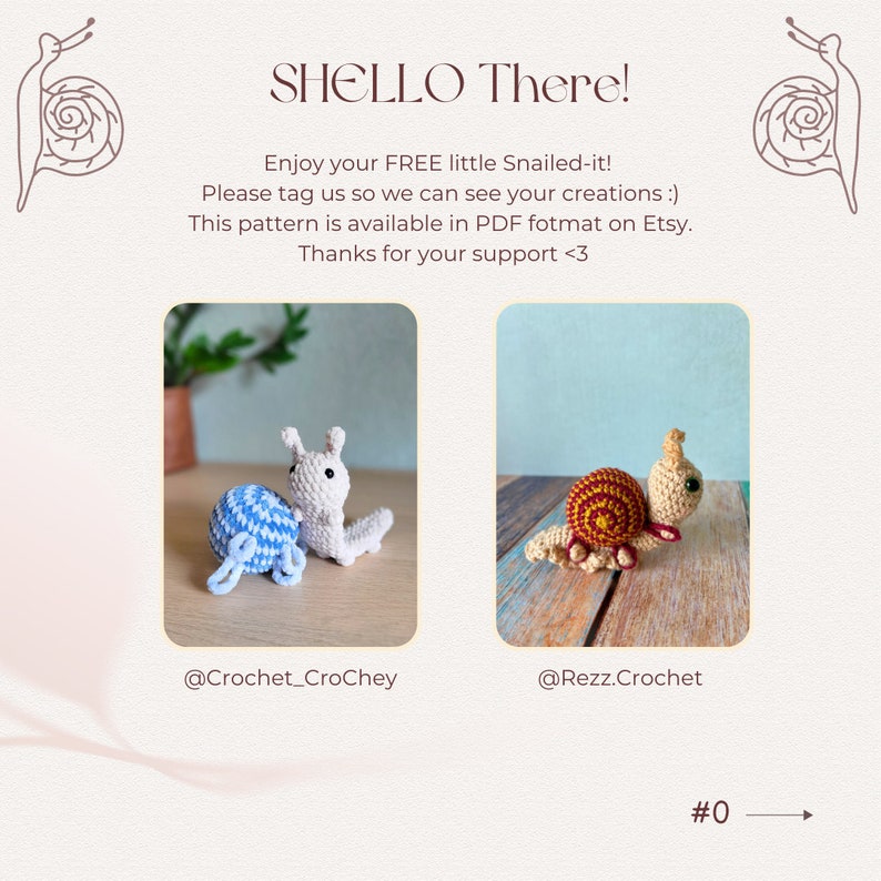 Snailed-it NO-SEW Amigurumi Snail PDF Pattern With a Removable Shell as ...