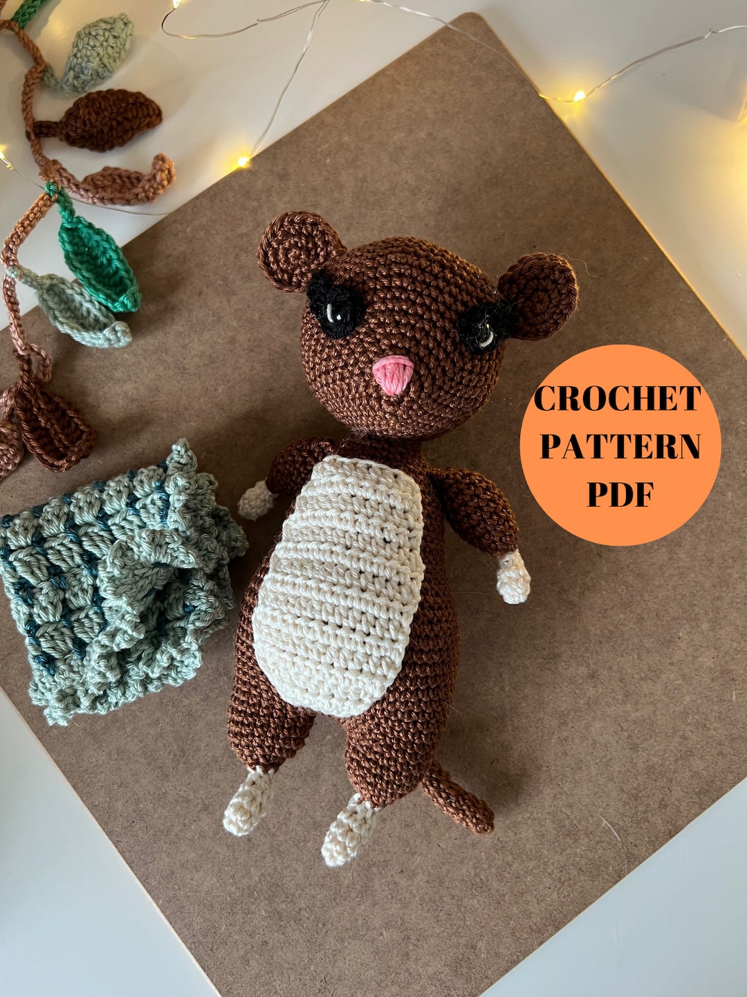 Crochet PDF PATTERN: Danny the Dormouse Amigurumi Toy Pattern, Tiny ...