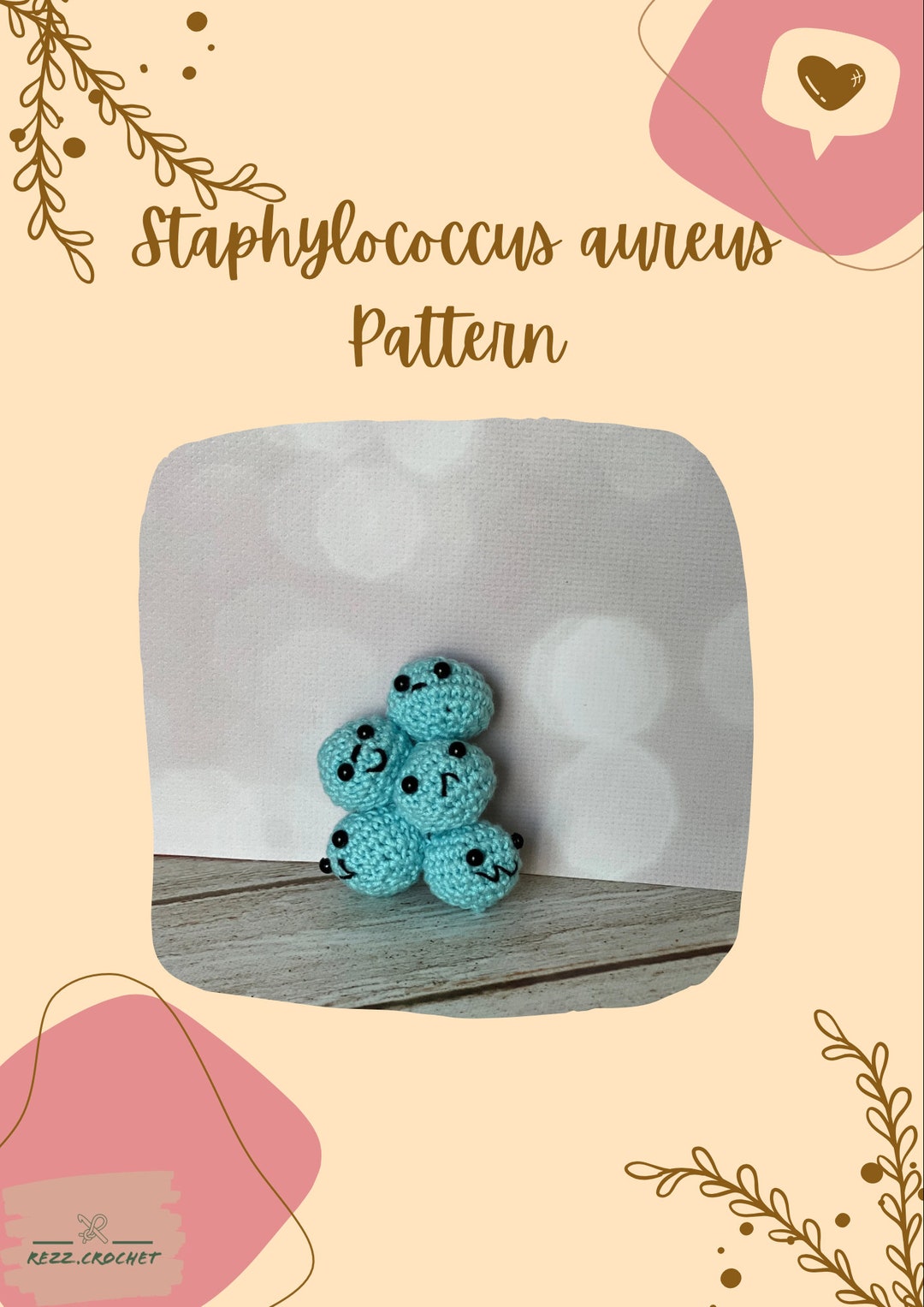 CROCHET PDF PATTERN: Staphylococcus Aureus Amigurumi Crochet Microbe ...
