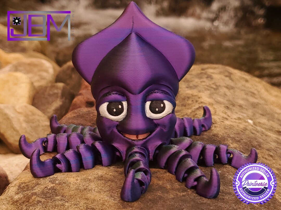 Flexi Squid 3D Printed Fidget Toy - Etsy