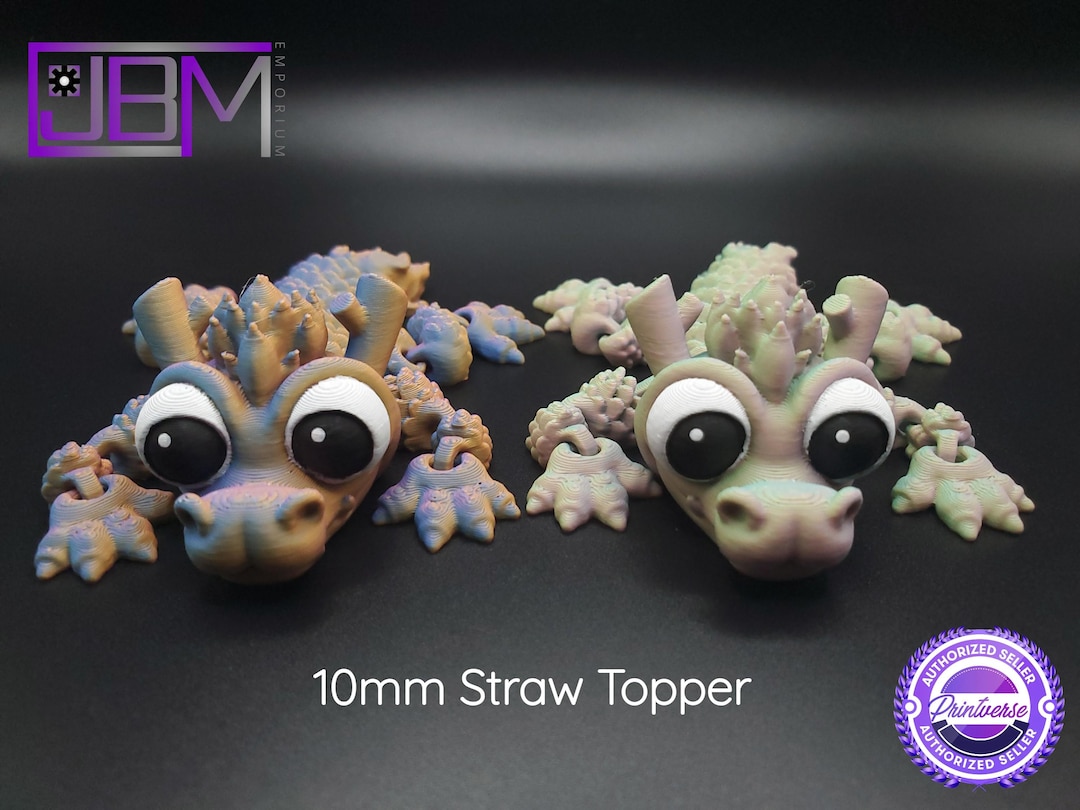 Mini Dragon Straw Topper: 3D Printed Fidget Toy for 10mm Straws - Etsy