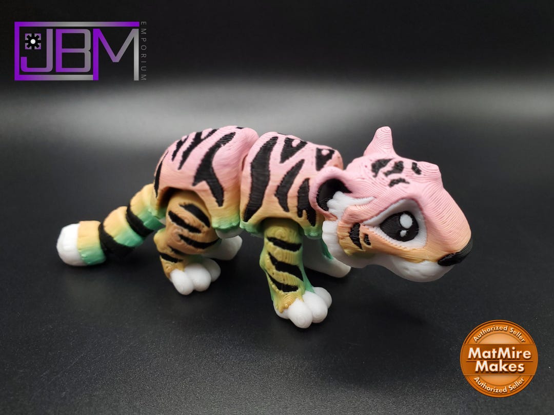 Mini Tiger Multicolor 3D Printed Articulated Fidget Toy - Etsy