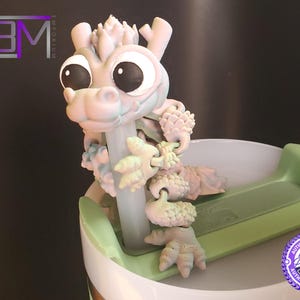 Mini Dragon Straw Topper: 3D Printed Fidget Toy for 10mm Straws - Etsy