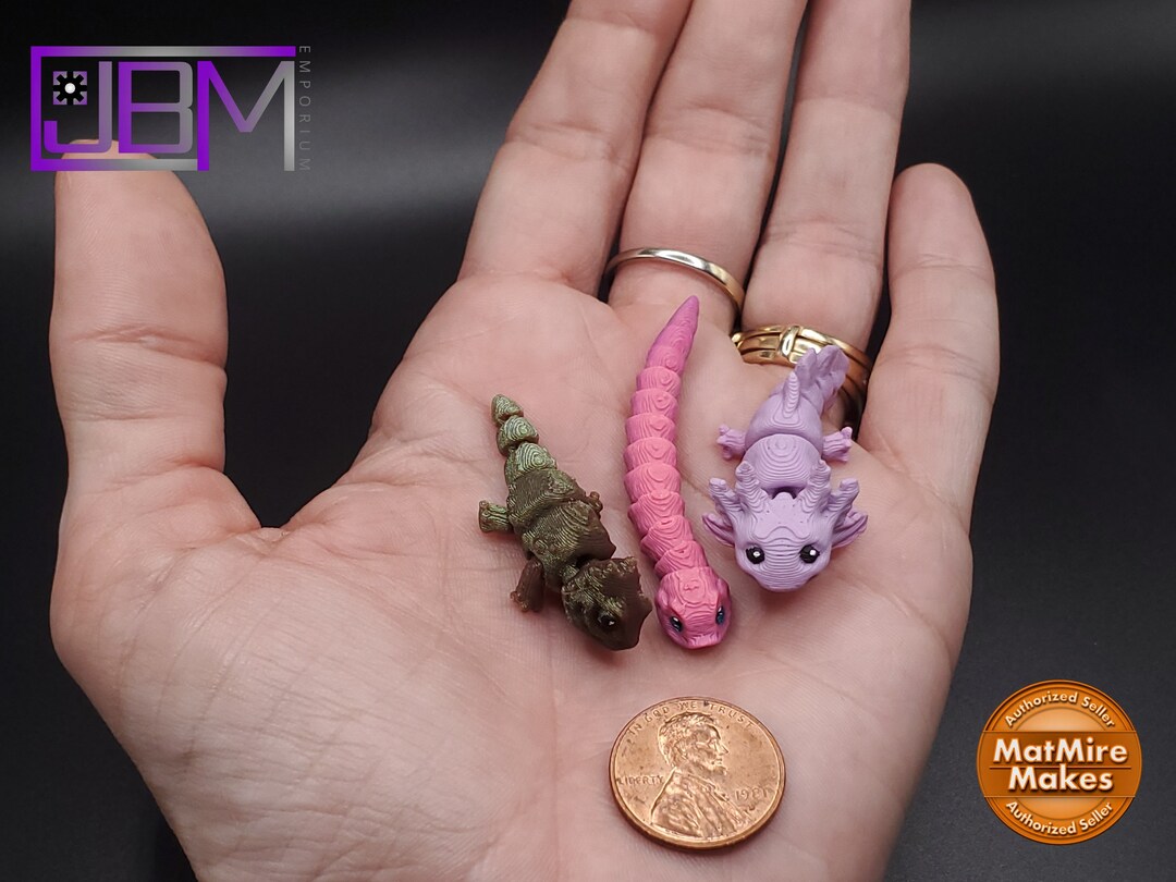 MICRO Axolotl or Bearded Dragon 3D Printed Articulated Fidget Toy - Etsy