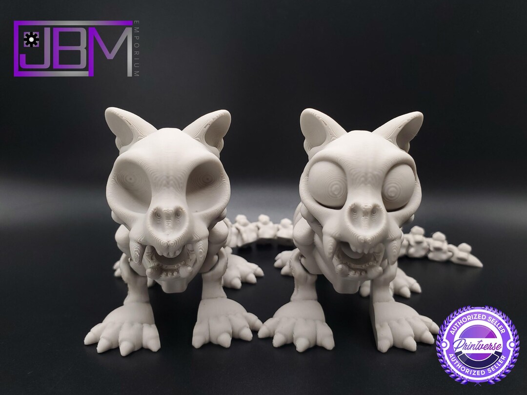 Skeleton Cat Flexi 3D Printed Fidget Toy - Etsy