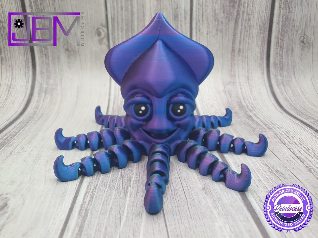Flexi Squid 3D Printed Fidget Toy - Etsy
