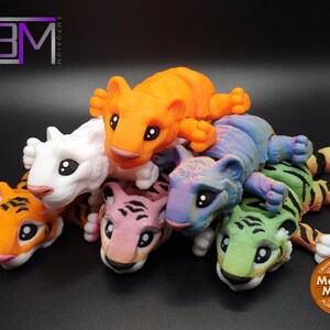 Mini Tiger Single-color 3D Printed Articulated Fidget Toy - Etsy