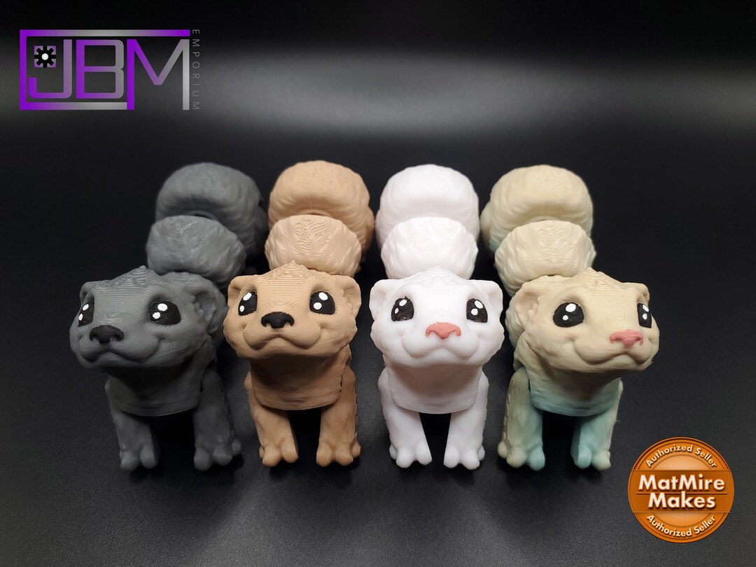 Mini Ferret 3D Printed Articulated Fidget Toy - Etsy