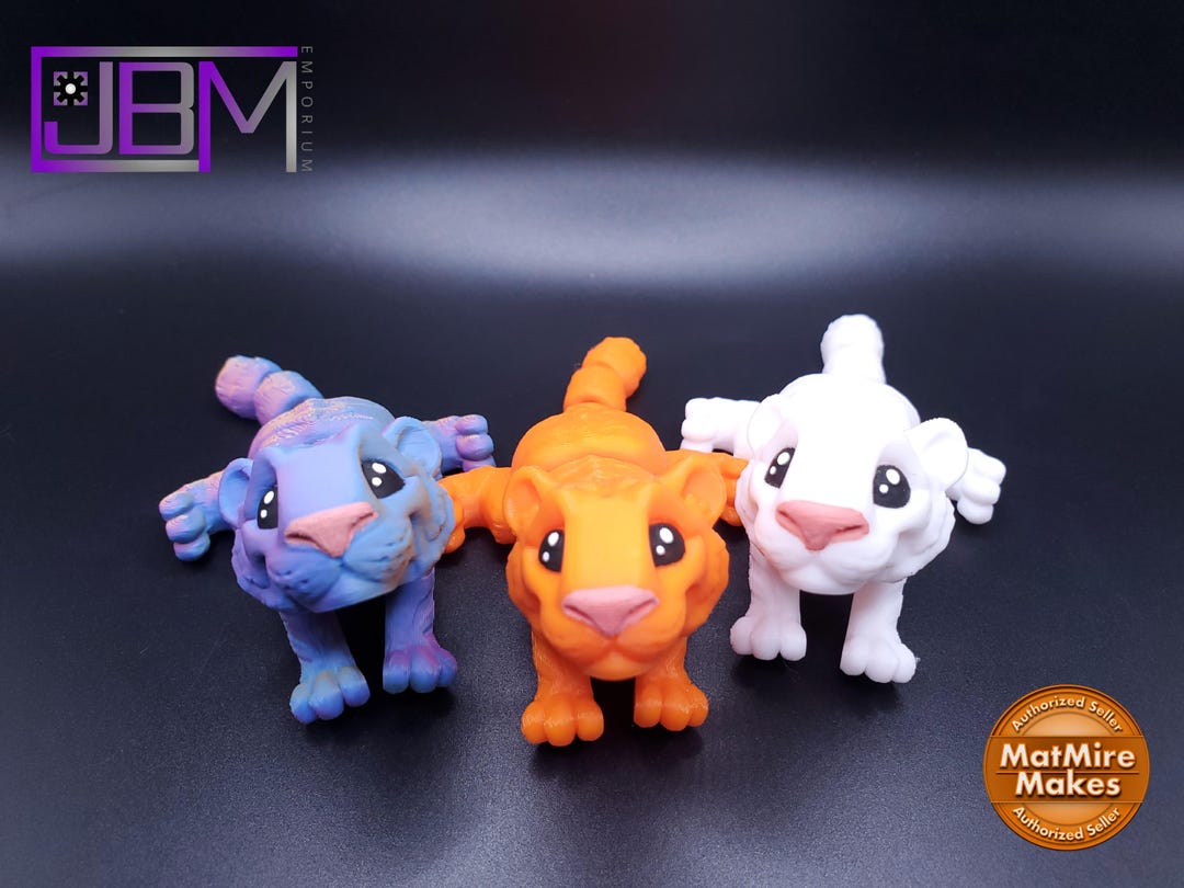 Mini Tiger Single-color 3D Printed Articulated Fidget Toy - Etsy