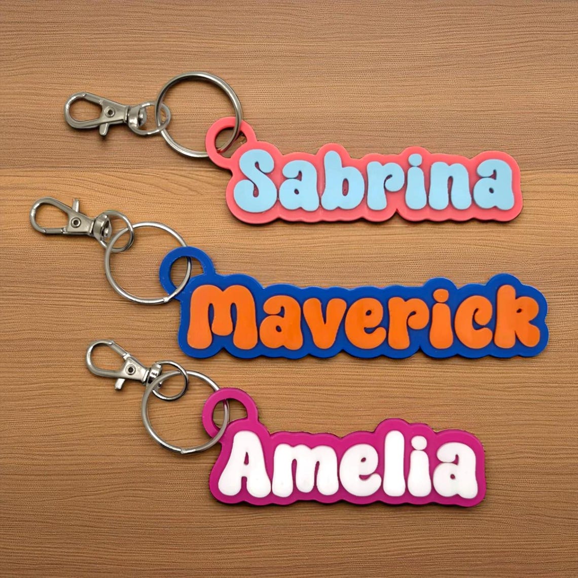 Personalized Name Keychain: Durable Plastic Backpack Tag - Etsy