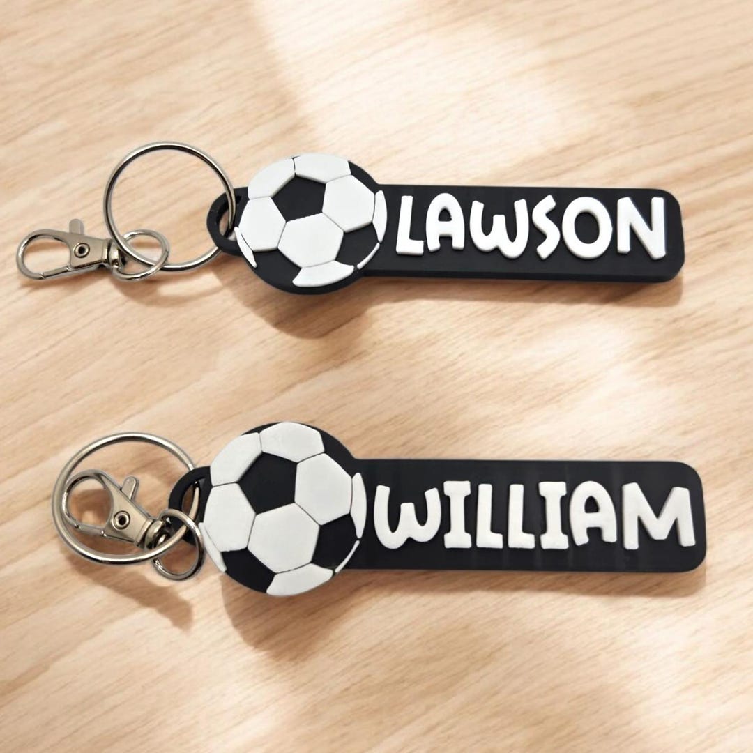 Custom Soccer Keychain: Personalized Backpack Tag - Etsy
