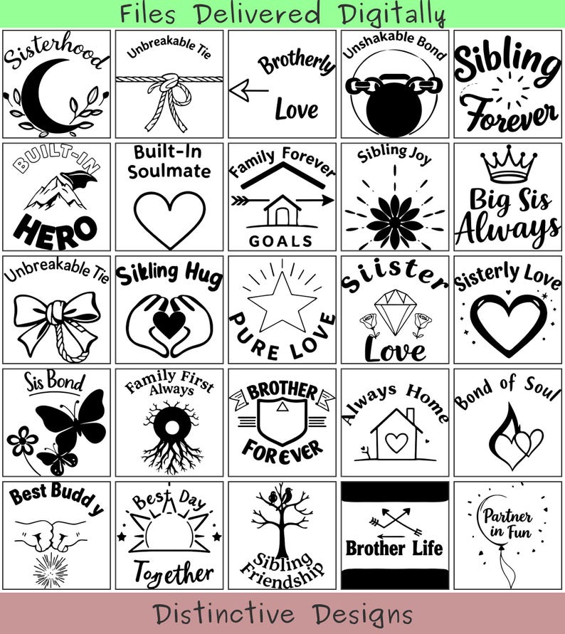 660+ SVG Bundle Sibling Love SVG Brother Svg Sister Svg Sibling Svgs ...